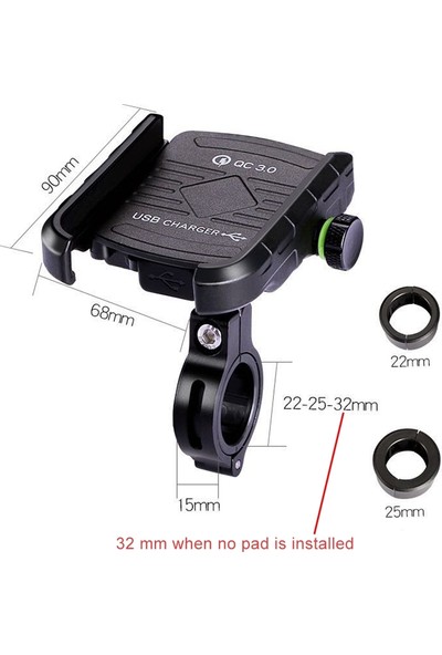 Zszh Motosikletler / Bisiklet USB Şarj Cihazı Qc 3.0 6-9 cm Cihaz Için Hızlı Şarj Braketi (Yurt Dışından) Zszh Motosikletler / Bisiklet USB Şarj Cihazı Qc 3.0 6-9 cm Cihaz Için Hızlı Şarj Braketi (Yurt Dışından)