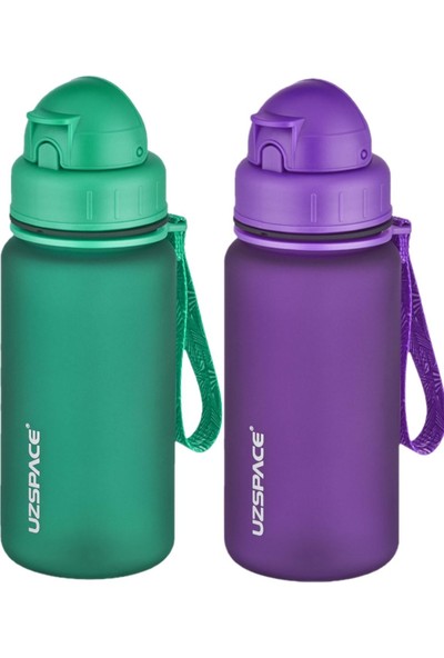 Uzspace Fiftyfifty Pipetli Tritan Su Matarası 400 ml 2'li Uzspace Fiftyfifty Pipetli Tritan Su Matarası 400 ml 2'li