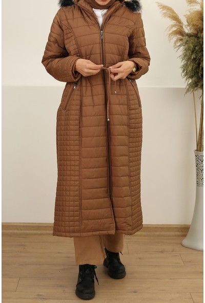 İmaj Butik Tam Boy Içi Kürklü Kapşonlu Mont/taba İmaj Butik Tam Boy Içi Kürklü Kapşonlu Mont/taba