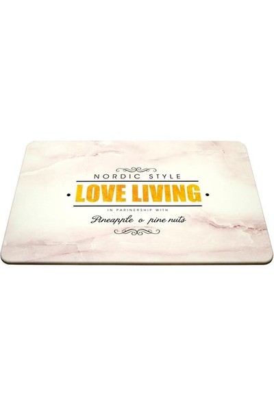 Diatom Banyo Paspası Su Emici Paspas Kaymaz Tabanlı Paspas Abdest Paspası - Love