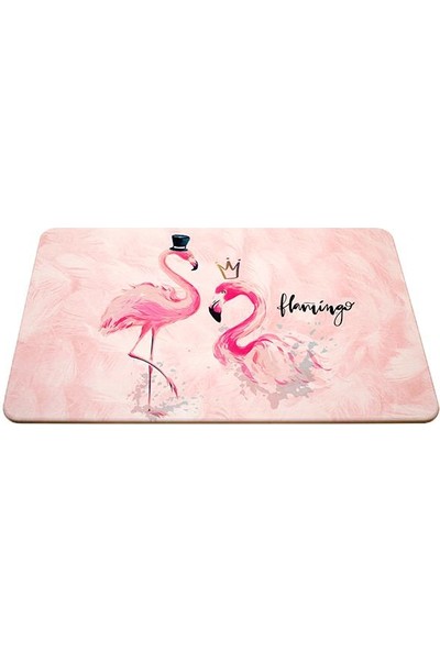 Diatom Banyo Paspası Su Emici Paspas Kaymaz Tabanlı Paspas Abdest Paspası - Flamingo
