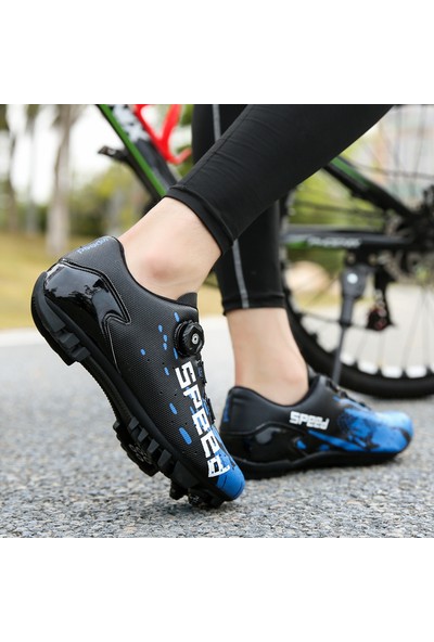 Sitong Siyah Mavi Bisiklet Ayakkabı Dönen Toka (Yurt Dışından)