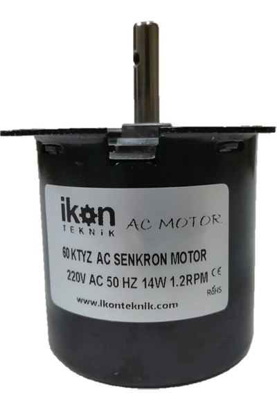 Ikon Teknik 1.2 Rpm 60KTYZ 14W Ac Redüktörlü Senkron Motor, Çevirme Motoru, Düşük Hızlı Dişli Çevirme Motoru Ikon Teknik 1.2 Rpm 60KTYZ 14W Ac Redüktörlü Senkron Motor, Çevirme Motoru, Düşük Hızlı Dişli Çevirme Motoru
