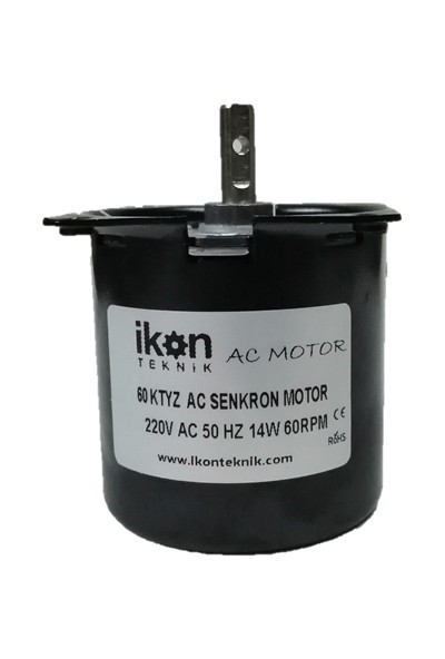 Ikon Teknik 60RPM 14W 60KTYZ Ac Senkron Motor, Dakikada 60 Tur Dönen Dişli Motor, 14W, Redüktörlü Motor Ikon Teknik 60RPM 14W 60KTYZ Ac Senkron Motor, Dakikada 60 Tur Dönen Dişli Motor, 14W, Redüktörlü Motor