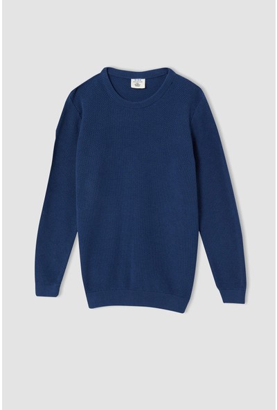 DeFacto Erkek Çocuk Regular Fit Bisiklet Yaka Pamuklu Triko Kazak W3578A621WN