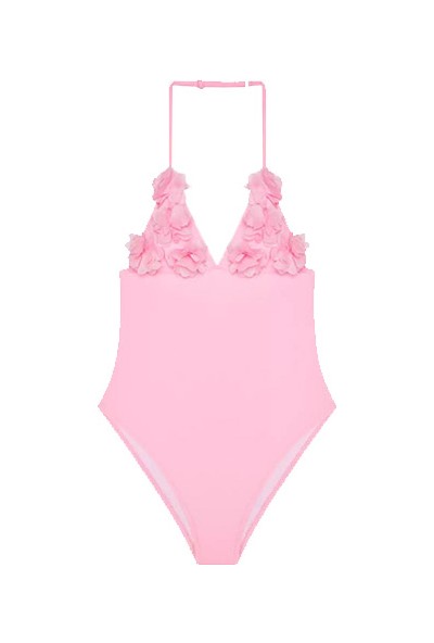 Bonesta Swimwear Çiçekli Pembe Üçgen Mayo
