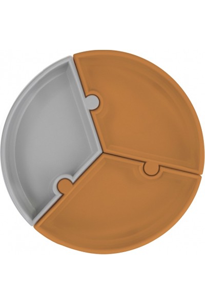 Oioi Silikon Puzzle Tabak - Woody Brown/powder Grey