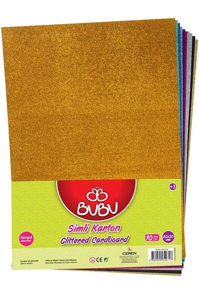 Bu-Bu Karışık 10 Renk Simli Karton 20 x 30 cm Bu-Bu Karışık 10 Renk Simli Karton 20 x 30 cm