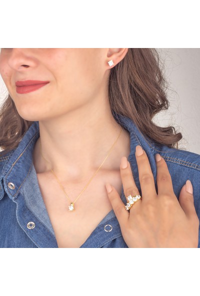 Miavi Silver 925 Ayar Gümüş Tek Taş Beş Taş Kombin Takı Seti Miavi Silver 925 Ayar Gümüş Tek Taş Beş Taş Kombin Takı Seti