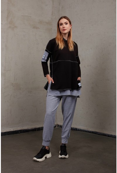 Oia Siyah Oia W-0900 Pamuklu Tunik Pantolon Takım Eşofman Takımı Oia Siyah Oia W-0900 Pamuklu Tunik Pantolon Takım Eşofman Takımı