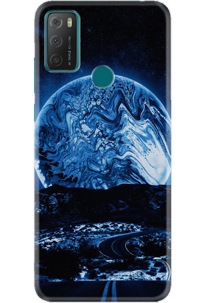 TCL 20 E Kılıf Silikon Desen Özel Seri Mavi Gece 1605 TCL 20 E Kılıf Silikon Desen Özel Seri Mavi Gece 1605