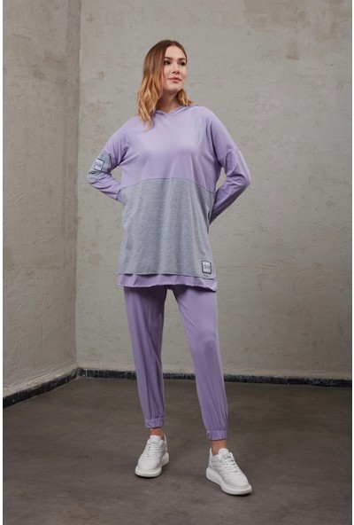 Oia Lila S-19184 Oia Ince Pamuklu Çift Renk Uzun Alt Üst Tunik Pantolon Eşofman Takım Oia Lila S-19184 Oia Ince Pamuklu Çift Renk Uzun Alt Üst Tunik Pantolon Eşofman Takım