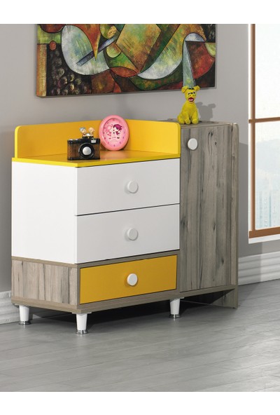 Afilli Petek Şifonyer Sarı