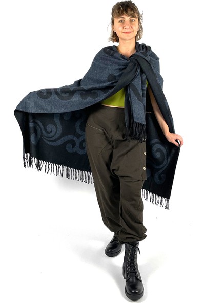 Boho Yaşam Unisex Etnik Dalga Motifli Panço Boho Yaşam Unisex Etnik Dalga Motifli Panço