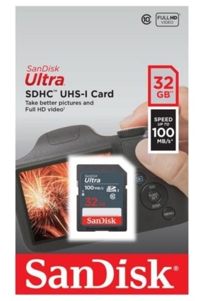 Sandisk Ultra 32GB 100MB/S Sdhc Hafıza Kartı Sandisk Ultra 32GB 100MB/S Sdhc Hafıza Kartı