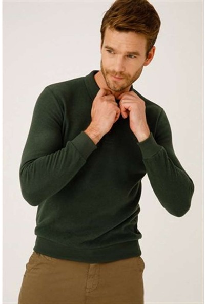 İGS Erkek Haki Standart Polo Yaka Triko