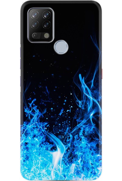 Kılıfland Tecno Pova Kılıf Silikon Desen Özel Seri Blue Fire 1678