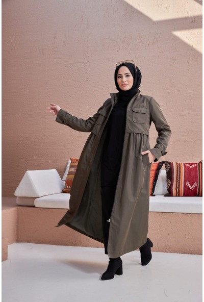 Neways Gizli Fermuarlı Kap Haki 6302