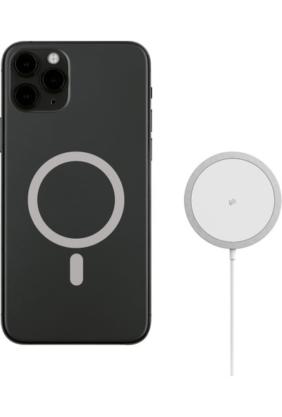 Polosmart PSM68 MagSafe Mıknatıslı Kablosuz Şarj Cihazı Beyaz