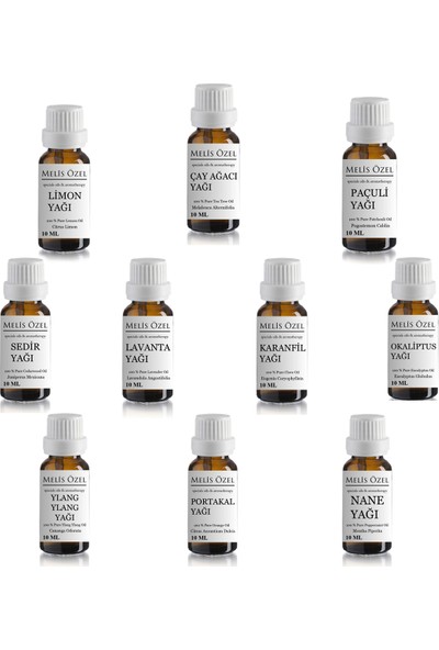 Melis Özel Saf 10'lu Uçucu Yağ Seti