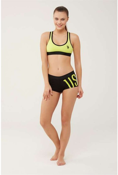 U.S. Polo Assn. 66269 Kadın Spor Büstiyer Şort Takım-Yeşil