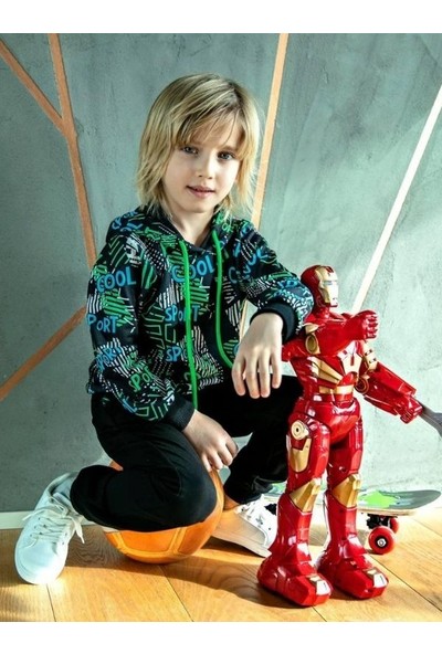 Riccotarz Erkek Çocuk Cool Sport Siyah Eşofman Takım