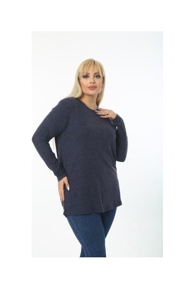 Butik Şımarık Kadın Büyük Beden Lacivert Renk Yün Viskon Kazak Bisiklet Yaka Butik Şımarık Kadın Büyük Beden Lacivert Renk Yün Viskon Kazak Bisiklet Yaka