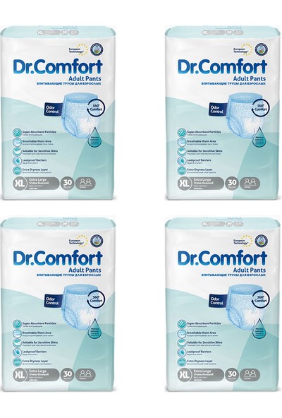 Dr.comfort Külotlu Yetişkin Hasta Hasta Bezi Xlarge 30'lu - 4 Paket Dr.comfort Külotlu Yetişkin Hasta Hasta Bezi Xlarge 30'lu - 4 Paket