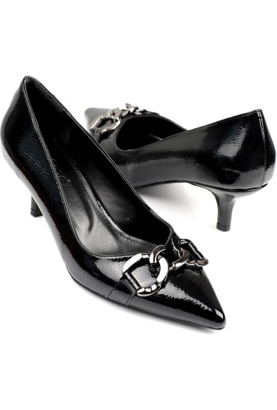 Capone Orta Topuklu Zincirli Sivri Burunlu Stiletto Capone Orta Topuklu Zincirli Sivri Burunlu Stiletto