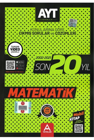 A Yayınları AYT Matematik Son 20 Yıl Soru ve Çözümleri