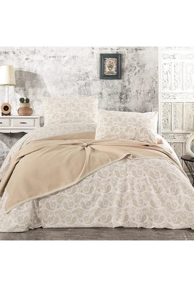 Çapa Home Asude Çift Kişilik Pike Takımı Cappuccino Çapa Home Asude Çift Kişilik Pike Takımı Cappuccino