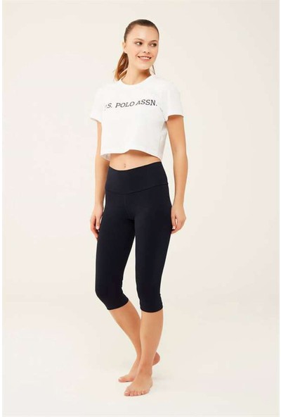 U.S. Polo Assn. 16608 Kadın Kısa Spor Tayt-Lacivert