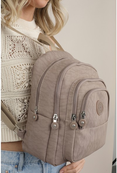 Madamra Vizon Unisex Krinkıl Kumaş Çok Bölmeli Okul Ve Sırt Çantası Madamra Vizon Unisex Krinkıl Kumaş Çok Bölmeli Okul Ve Sırt Çantası