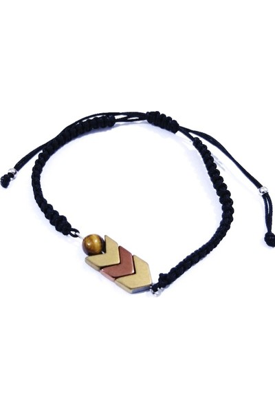 Funny Takı Hematit ve Doğaltaşlı Unisex Makrome Bileklik