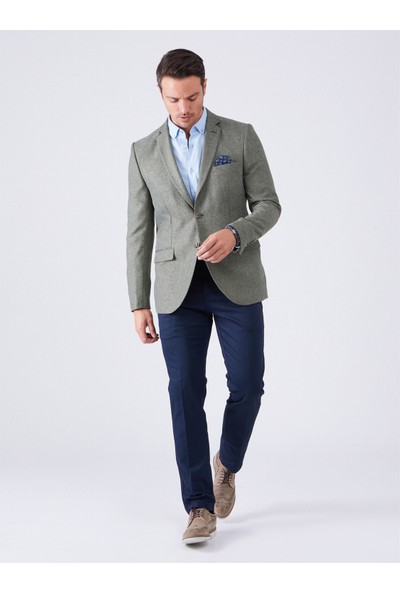 Dufy Yeşil Erkek Ceket - Slım Fıt