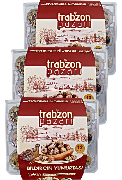 Trabzon Pazarı Taze Bıldırcın Yumurtası 3 x 12'li