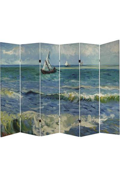 Stella Store Vincent Van Gogh Deniz Manzarası 6 Kanatlı Oda Bölücü Çift Taraflı Kanvas Paravan Stella Store Vincent Van Gogh Deniz Manzarası 6 Kanatlı Oda Bölücü Çift Taraflı Kanvas Paravan