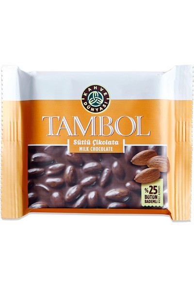 Kahve Dünyası Tambol Bütün Bademli Sütlü Çikolata 100G