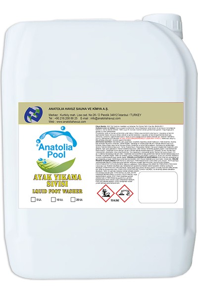 Anatolia Pool Ayak Havuzu Dezenfektanı / Ayak Yıkama Sıvısı 5 lt (Liquid Foot Washer)