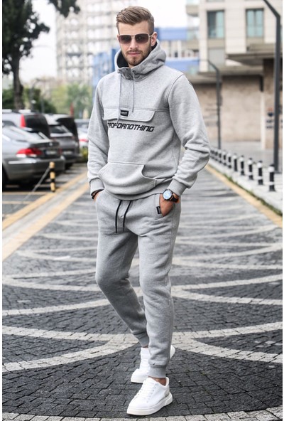 Madmext Erkek Gri Eşofman Takımı 5643
