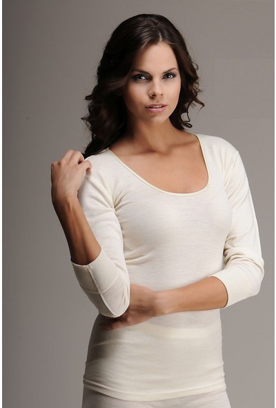 Hasyün Içlik 303 Krem Kadın Ribana Biyeli Yün Içlik Uzun Kollu Termal Hasyün Içlik 303 Krem Kadın Ribana Biyeli Yün Içlik Uzun Kollu Termal