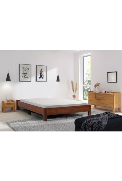 Alpmarina Alp Loft Ceviz Masif Çam Kolay Kurulum Çift Kişilik Karyola 120X200CM Alpmarina Alp Loft Ceviz Masif Çam Kolay Kurulum Çift Kişilik Karyola 120X200CM