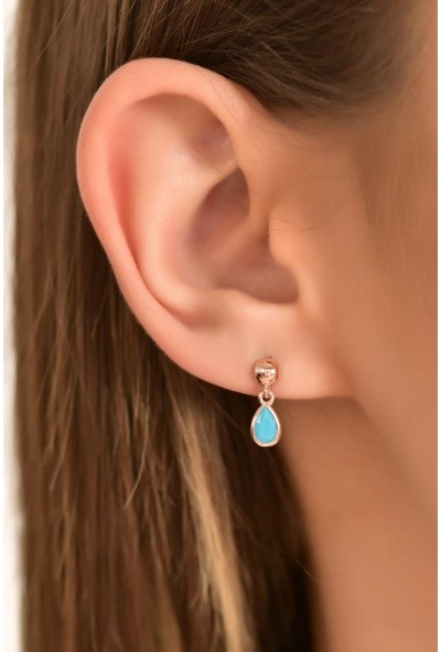 Mai Silver Kadın 925 Firuze Taşlı Damla Küpe