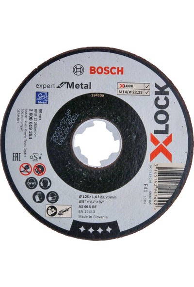 Bosch - X-Lock - 125*1,6 mm Expert Serisi Düz Metal Kesme Diski (Taş) 2608619254