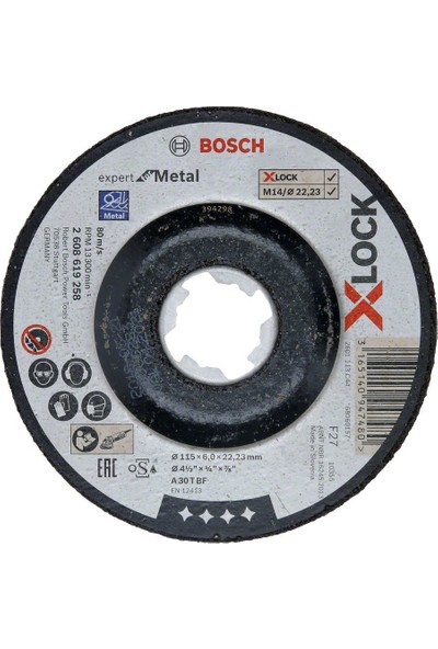 Bosch - X-Lock - 115*6,0 mm Expert Serisi Bombeli Metal Taşlama Diski (Taş) 2608619258 Bosch - X-Lock - 115*6,0 mm Expert Serisi Bombeli Metal Taşlama Diski (Taş) 2608619258