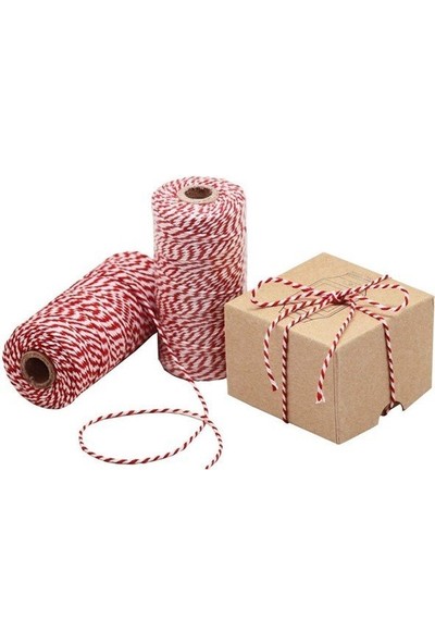 Roco Paper Co. Yılbaşı Kırmızı & Beyaz Ip 100 m Twine Baker