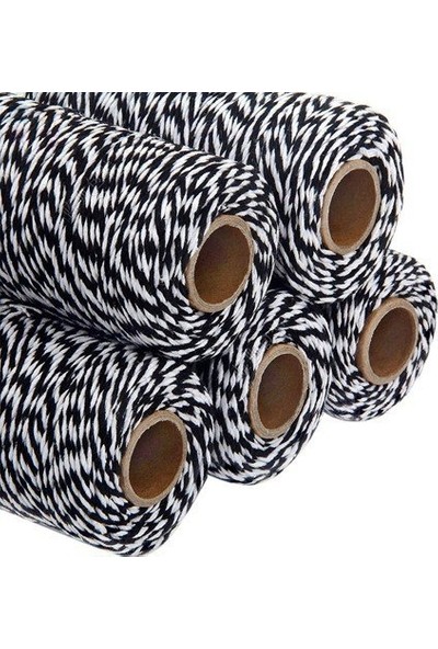 Roco Paper Co. Yılbaşı Siyah & Beyaz Ip 100 m Twine Baker