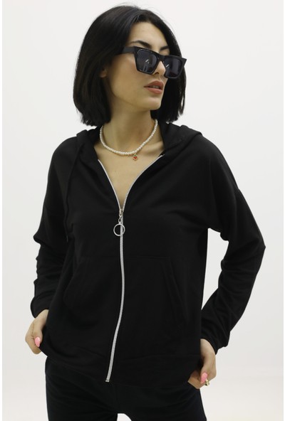 Canım Butik Kapsonlu Fermuarlı Sweat Canım Butik Kapsonlu Fermuarlı Sweat