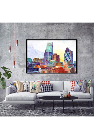 Tablo Life Swiss Re Tower - Yağlı Boya Dokulu Tablo