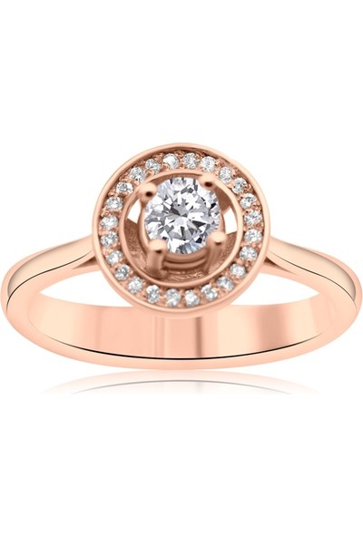 Smyrna Jewelry 14K Çift Renkli Yuvarlak Tektaş Yüzükler Pırlanta Yüzük Smyrna Jewelry 14K Çift Renkli Yuvarlak Tektaş Yüzükler Pırlanta Yüzük